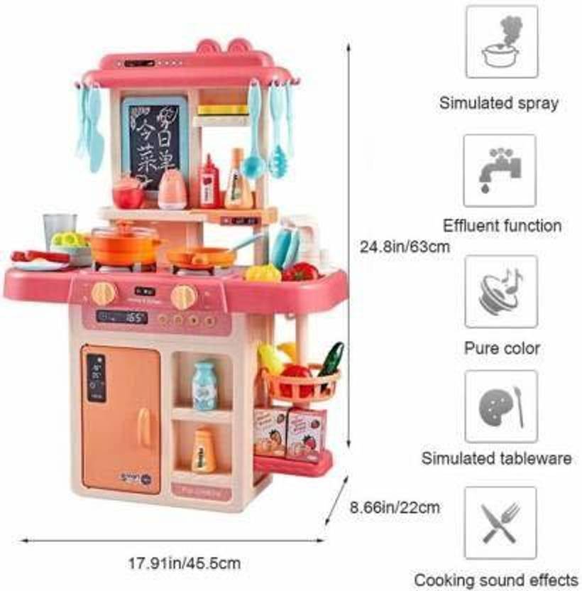 Shukan Sky 36 Pcs Toy Kitchen Sets, Simulated Spray Kitchen Toys, Kids ...