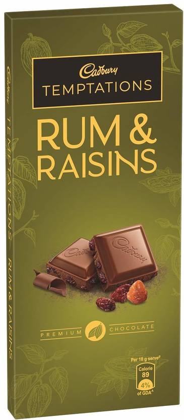Cadbury TEMPTATIONS RUM & RAISINS 72 GM Bars Price in India - Buy ...