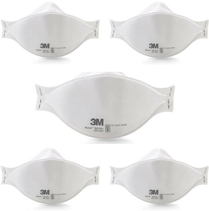 3M (Pack of 5) 9210+ Aura Particulate Respirator, NIOSH Approved N95 ...