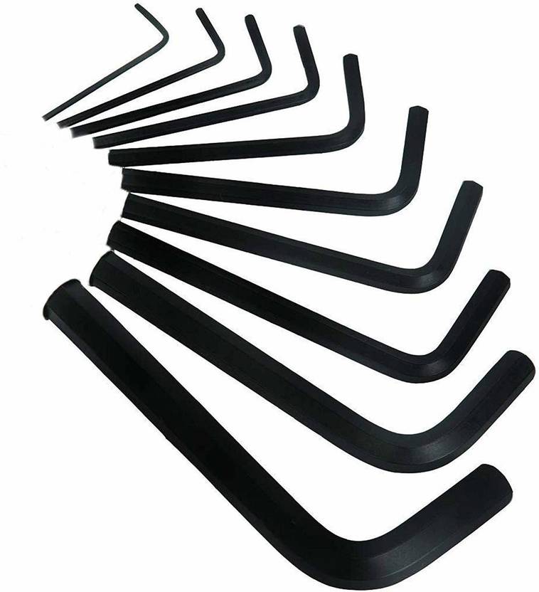 Paradise Tools India Hex Key Allen Key LN Key L Shaped Ring Set, Black ...