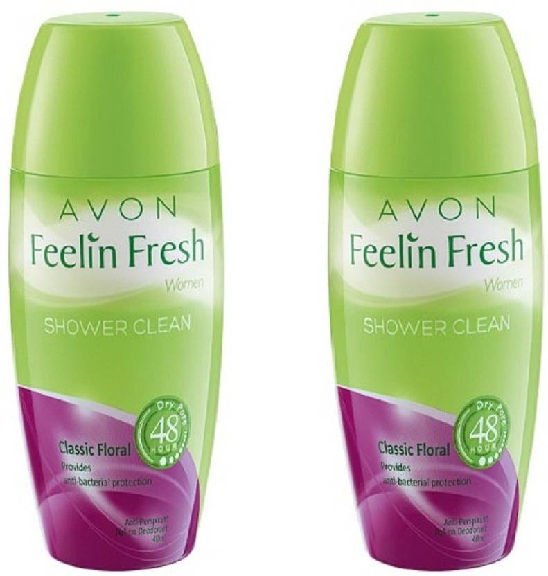 AVON Feelin Fresh Shower Clean Classic Floral Antibacterial Roll On For ...