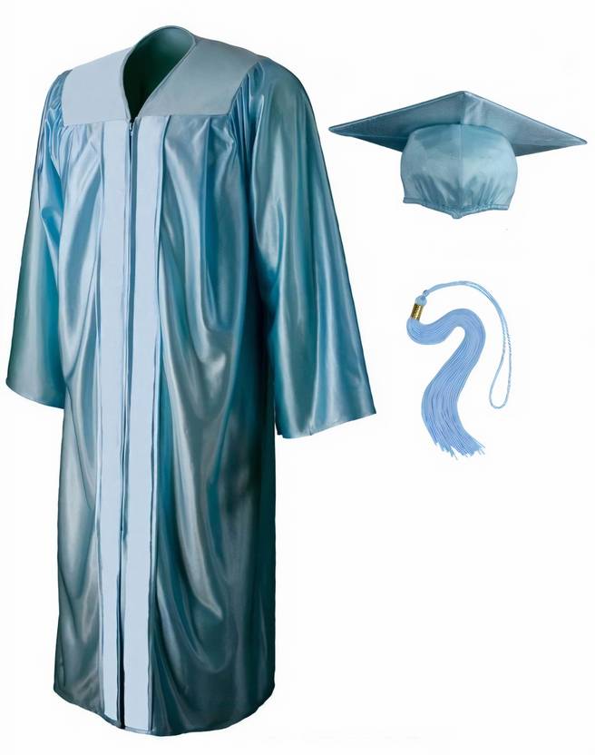 MeraConvocation Sky Blue Shiny Convocation Gown and Cap Graduation Gown ...