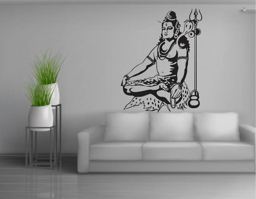 KgnDesigns 58 cm Shiv Sanker Bholenath Wall Decal Sticker (pvc vinyl ...