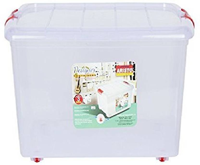 Aristo Multipurpose Plastic Container with Wheels 25 LTR (Transparent ...