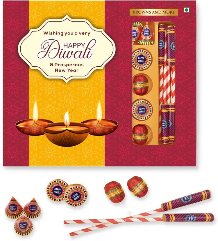 browns and more Diwali Cracker Chocolate Box- Rocket, Anar, Chakri And ...