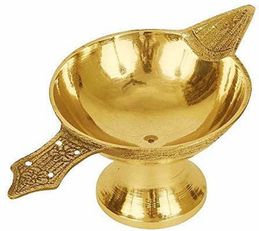 NAMO Traditional Indian Flower Pooja Puja Religious Oil Lamp Brass Diya ...