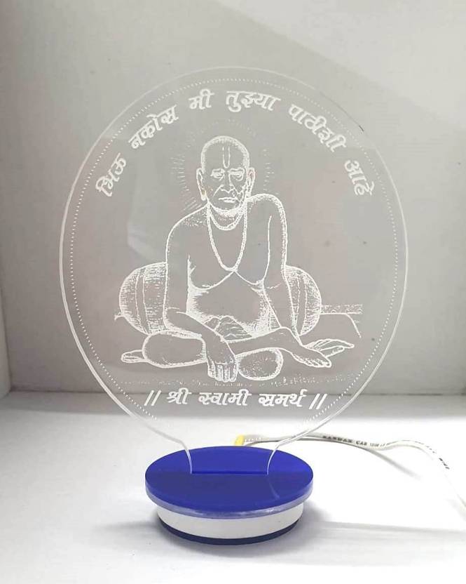 KAPNNOVATIVE SOLUTIONS ACRYLIC ENGRAVED SHREE SWAMI SAMARTH WITH LED ...