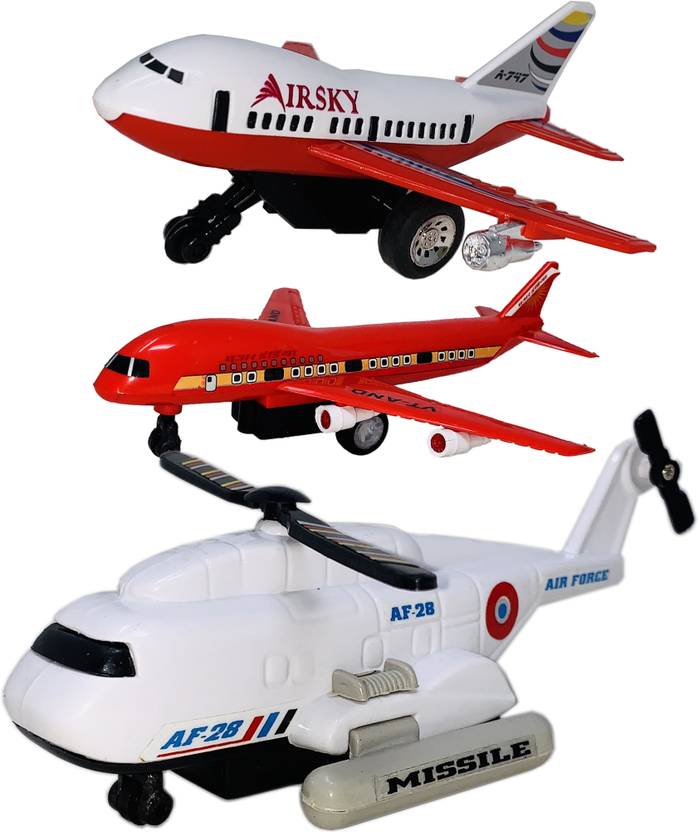 Miniature Mart Pack Of 3 Small Size Made From Plastic Mini Jet Toy ...