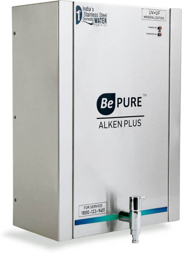 BePURE Alken+ 100% Stainless Steel tank 8 L RO + UV + UF + IBT ...