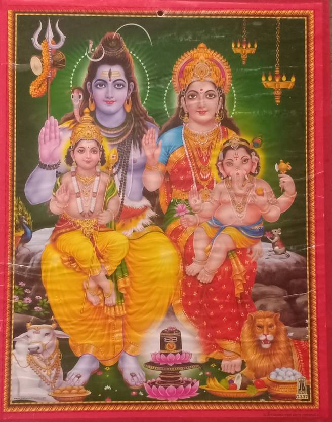 Lord Shiv Pariwar Poster/Whole Family Of Lord Shiva Paper Print ...
