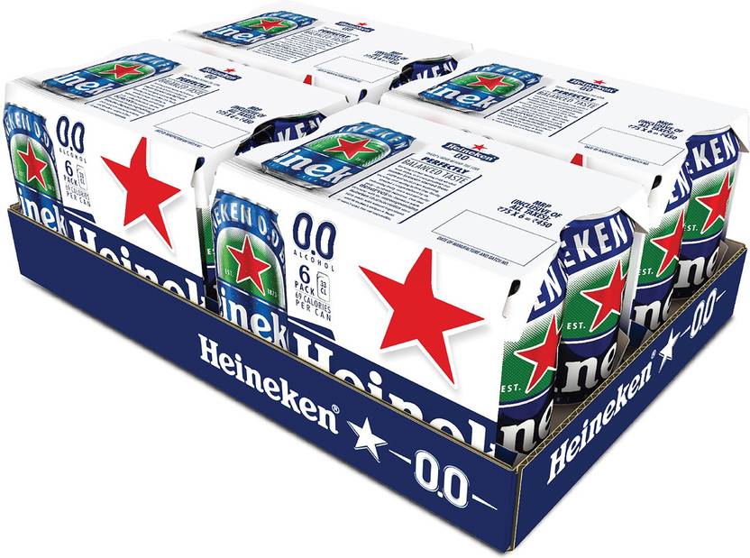 Heineken 0.0 % Non Alcoholic Lager Beer - Zero Dot Zero Can, 24 Cans ...