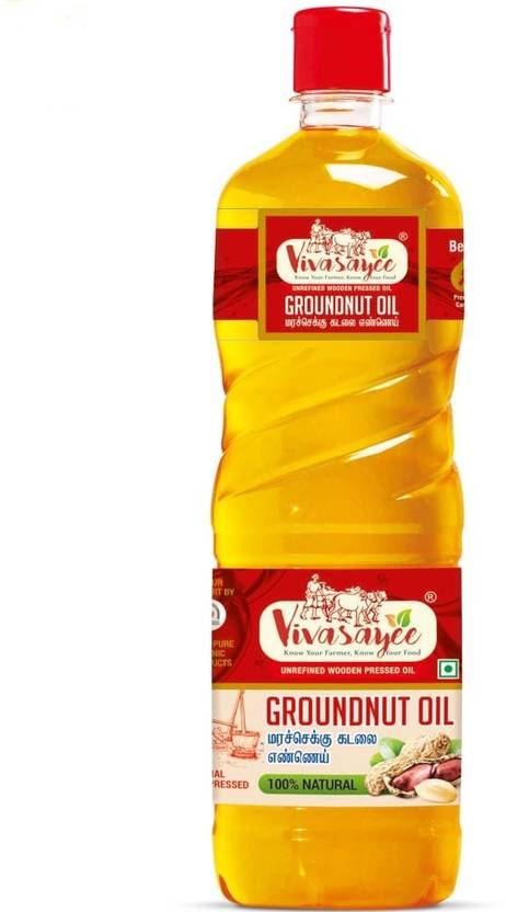 VIVASAYEE COLD PRESSED GROUNDNUT OIL PACK OF 2 EACH 1LTR Groundnut Oil ...