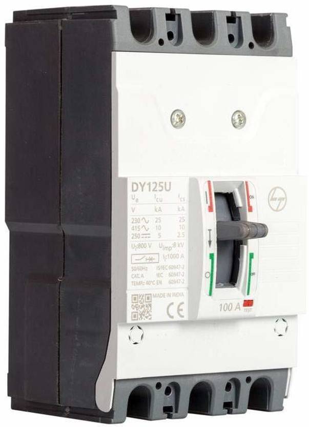 L&T 125 Amps 3 Pole MCCB 10 kA DY 125U Model (AC : 415V ; DC 250V) with ...