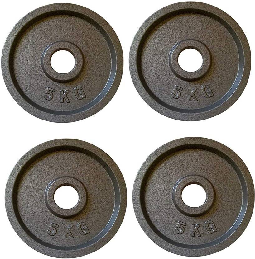IRIS 20 kg Fitness Standard 1 Inch/ 25 mm Cast Iron Black Weight Disc ...