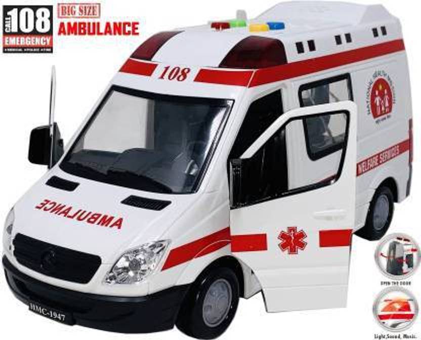 NJ FASHION 108 Emergency Hospital Ambulance Vehicle Van Toy with ...