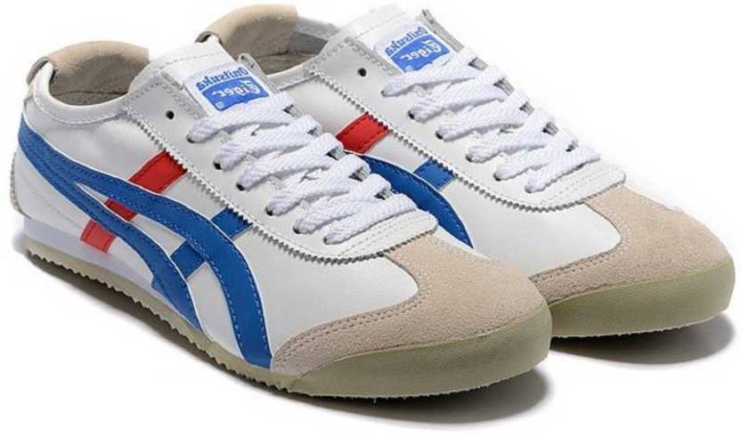 Adibon onitsuka tiger mexico 66 White Blue Walking Shoes For Men (White ...