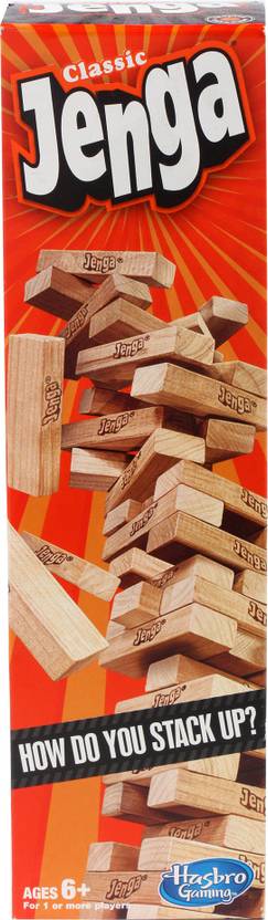 HASBRO GAMING Classic Jenga, Hardwood Blocks, Stacking Tower Game for ...