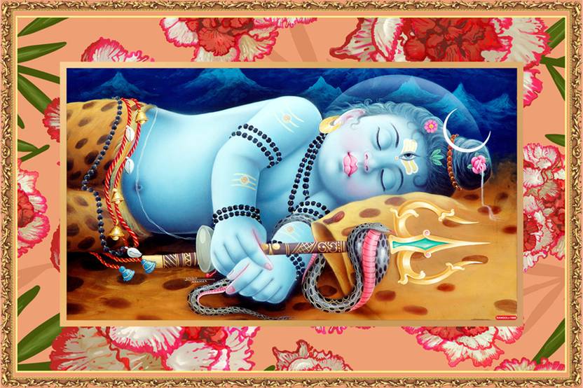 god & god's 46 cm Childhood Bhagwan Shiv Sparkle Lamination Sticker ...