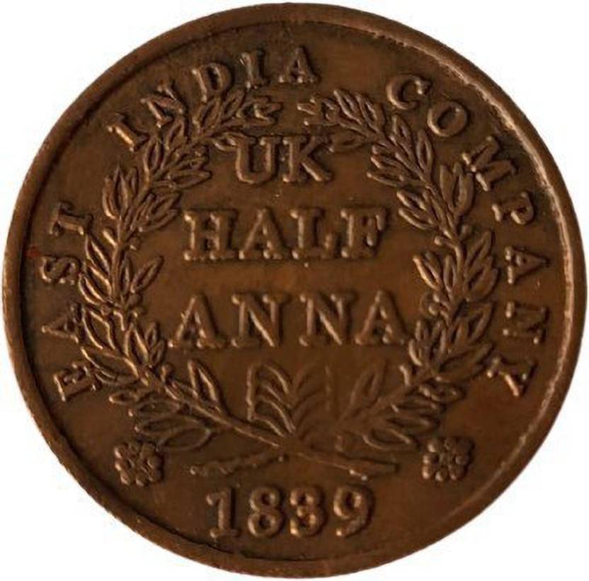 GOLDEN ARTS Half Anna 1839 East India Company Lord Hanuman Rare Coin ...