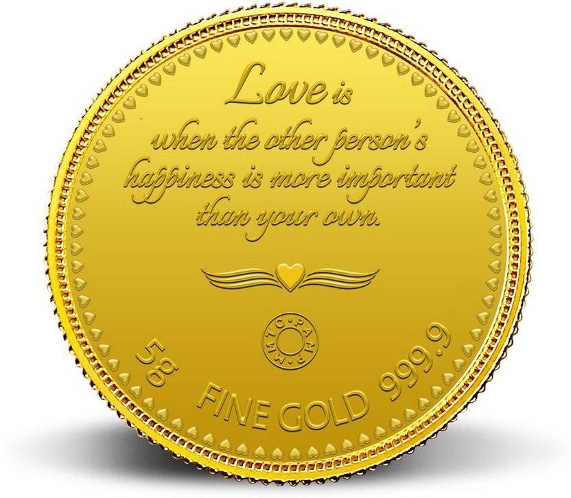 MMTC-PAMP India Pvt Ltd Love Forever 24 (9999) K 5 g Gold Coin Price in ...