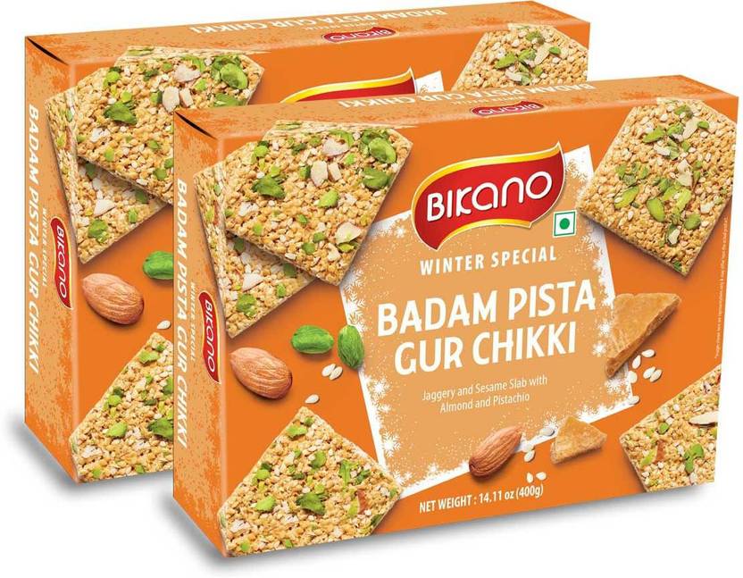Bikano Badam Pista Gur Patti 400 gm (Pack of 2) Box Price in India ...