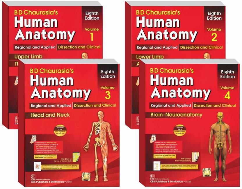 BD Chaurasia’s Human Anatomy 8th Edition 2019 (Volume 1, 2, 3,4): Buy ...