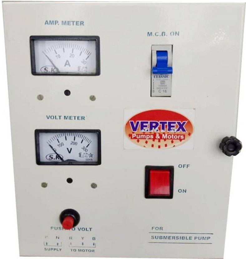 Vertex Submersible pump starter Panel 1 HP Manual Submersible Water ...