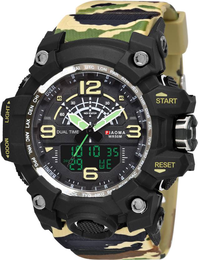 Piaoma 9095 Army Style Analog-Digital Indian Army Military Sports Water ...