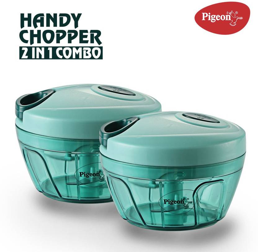 Pigeon Handy chopper, triple blade, green colour with pull cord ...