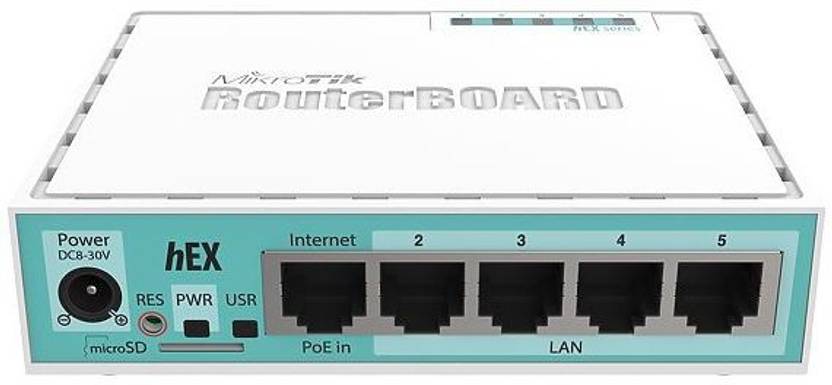 MikroTik RB750GR3 HEX 5-Port gigabit Router USB Micro SD PoE in Router ...