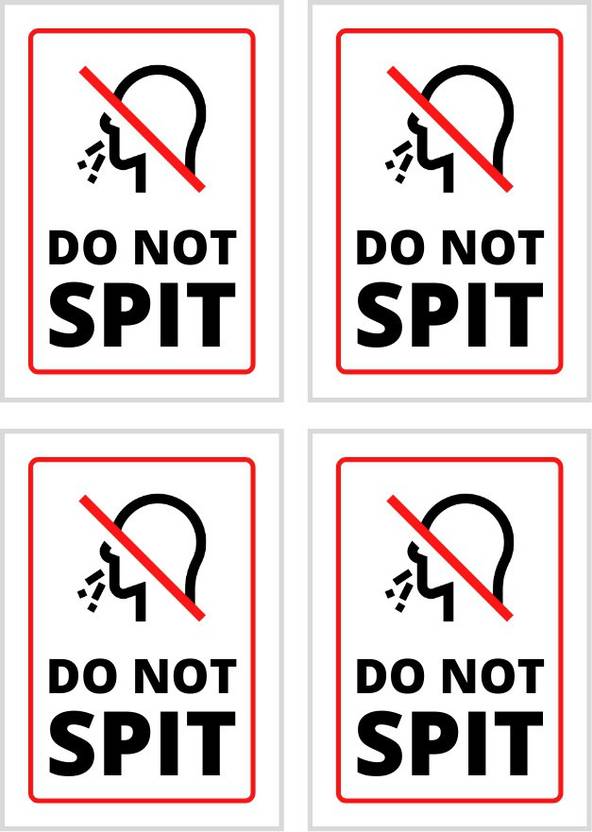 Do Not Spit Sticker Combo Caution Warning Office Business Warning Red ...