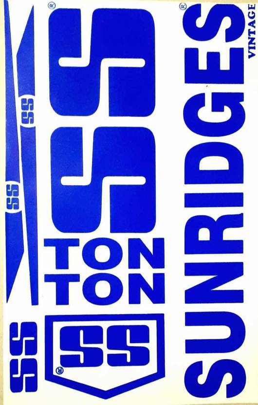 SS DX SUNRIDGES SS TON PLAIN BLUE MPS VINTAGE CRICKET BAT STICKER (BLUE ...