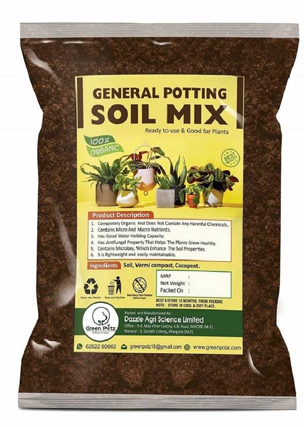 GREENPOTZ Organic Potting Soil Mix for Plants with Cocopeat ...