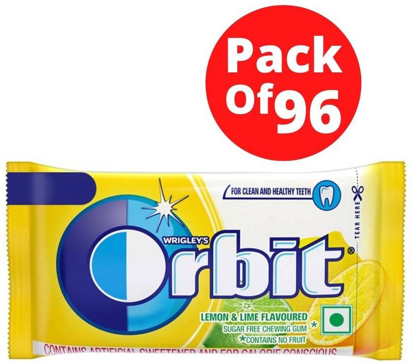 Orbit Lime & Lemon Flavoured Sugar Free Chewing Gum, 4.4g (Pack of 96 ...