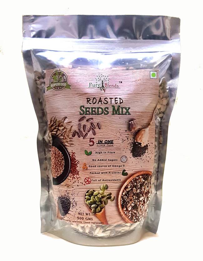 Pure Blends Mix Seeds Pack |Roasted | 1 kg (500 X 2) | (Mix of 5 types ...