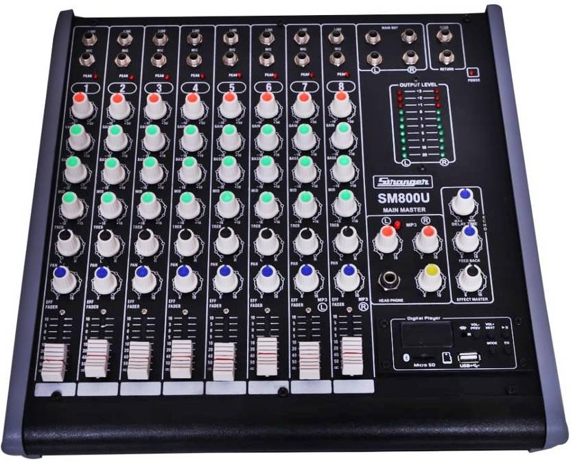 stranger 8 Channel Audio Mixer with USB Media Player SM-80U Analog ...
