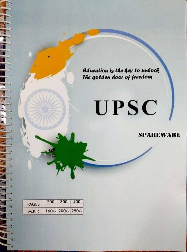 SPAREWARE UPSC Mains Practice Answer Sheets Notebook Register Diary ...