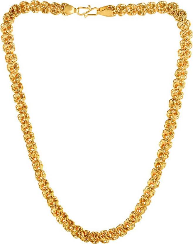 GoldNera Neck Chain for Men Golden Brass Plated Boys Chain Heavy Look ...