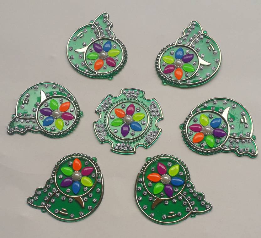 jayareddys Acrylic green kundhan rangoli Rangoli Stencil Price in India ...
