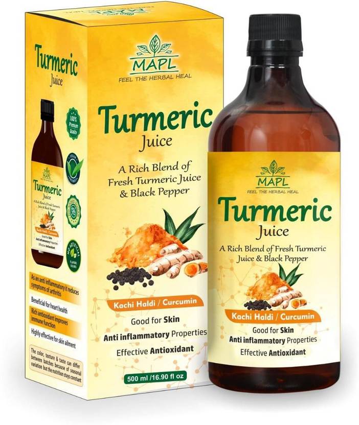 MAPL TURMERIC JUICE WITH BLEND OF BLACK PEPPER/KACHI HALDI COLD PRESS ...
