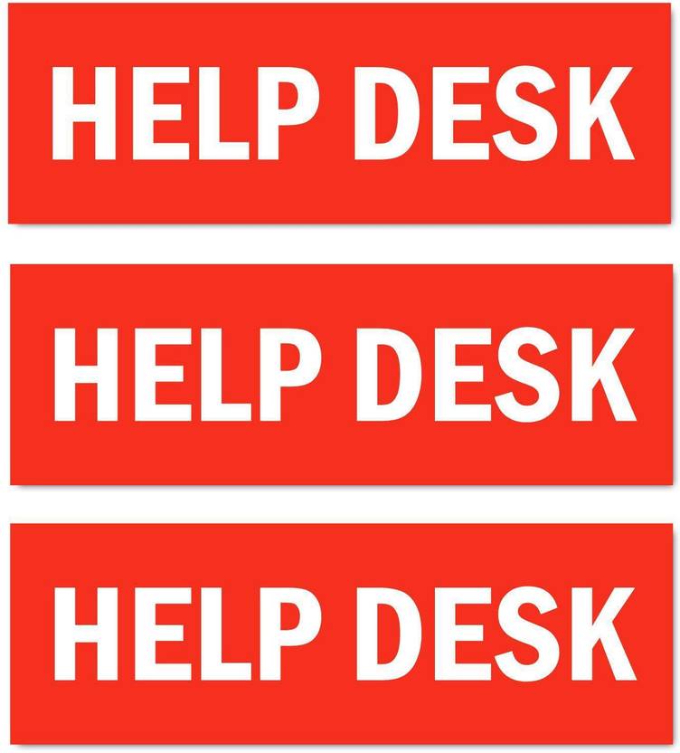 Mindcraftz Help Desk Sign Board Red color Pack of 3 | 12 x 4 inches ...