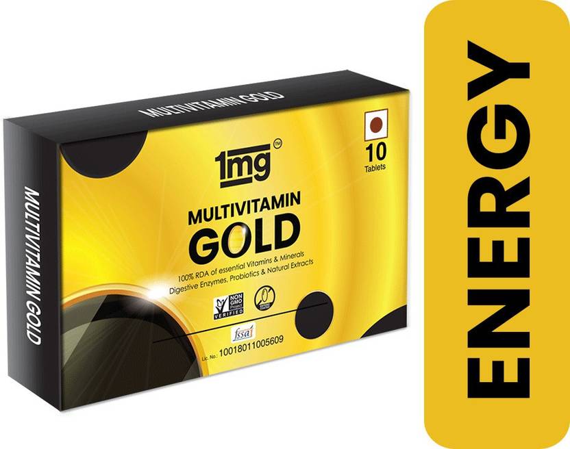 1MG Multivitamin Gold Coated Tablets with Vitamins, Minerals & Natural ...