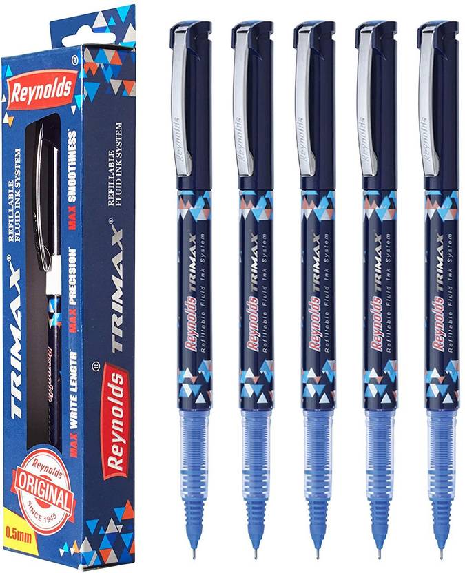 Reynolds TRIMAX ROLLER-BLUE INK PACK OF 8 Roller Ball Pen - Buy ...