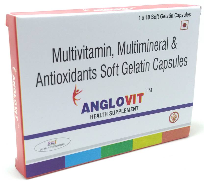 ANGLOVIT Multivitamin, Multimineral & Antioxidant Soft Gelatin Capsules ...