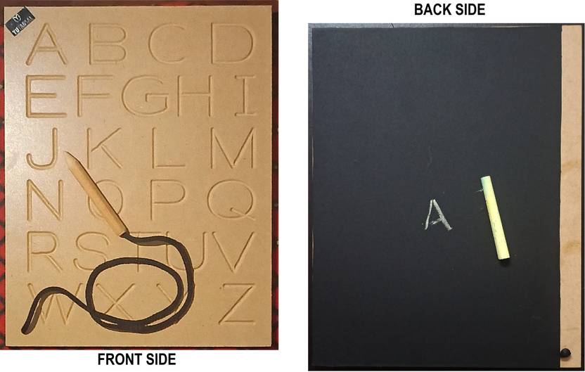 YUTABSAL wooden Alphabet writing practice board with backside black ...
