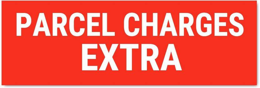 Mindcraftz Parcel Charges Extra Sign Board Sticker Red color Pack of 3 ...