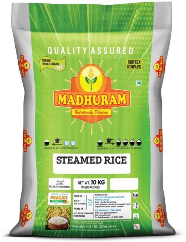 Madhuram Steam Rice - Half Rice Steam Rice (Medium Grain, Boiled) Price ...