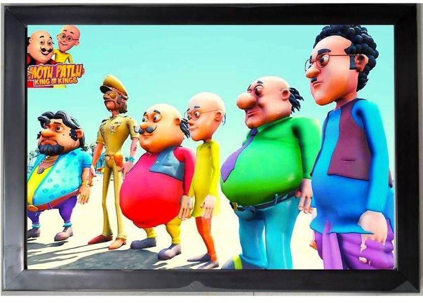 Motu Patlu Inspector Chingum Team Acrylic Glass Framed Poster 14x20 ...
