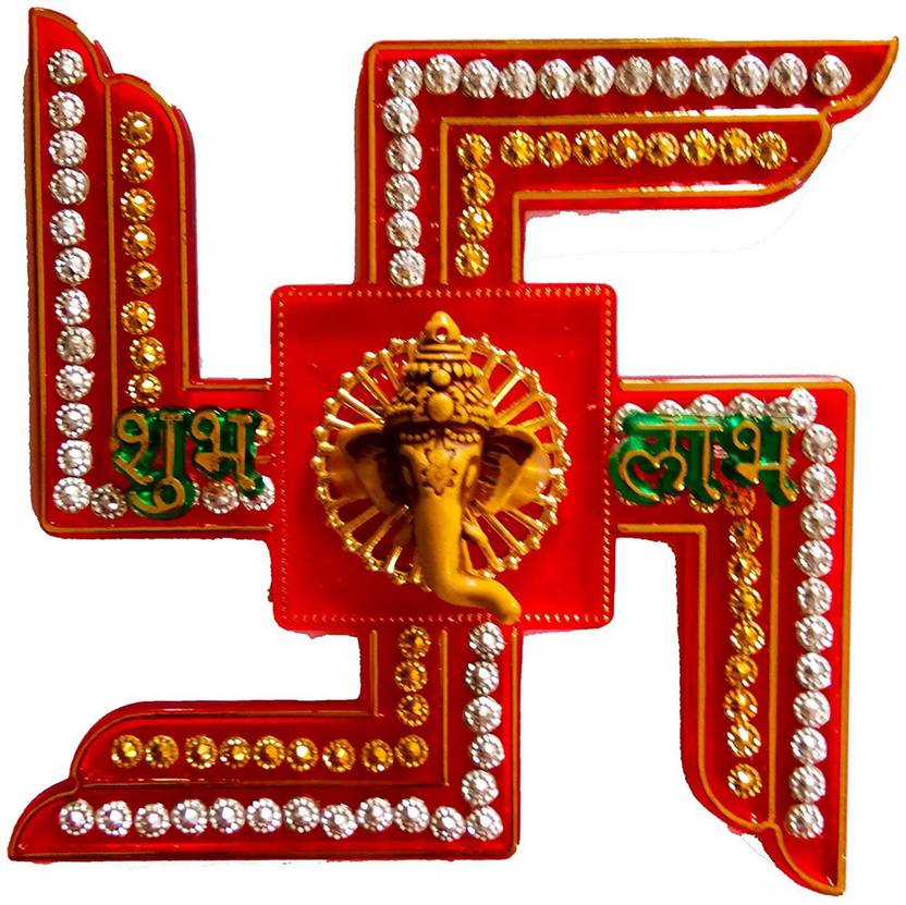 Avanti Creation 6.35 cm Stone Studded Designer Shubh Labh Ganesh in ...