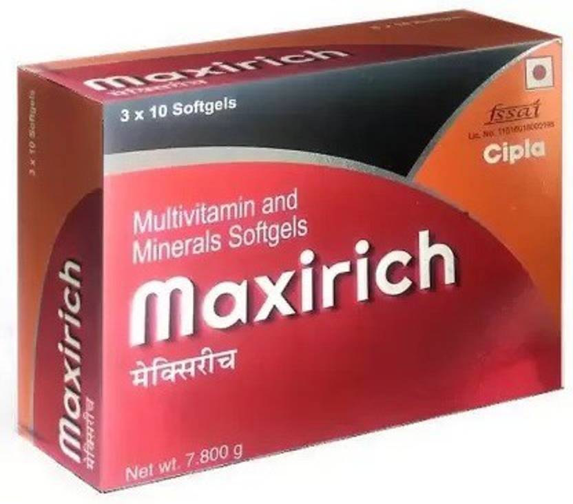 Cipla MAXIRICH MULTIVITAMIN CAPSULES 30 CAPS Price in India - Buy Cipla ...